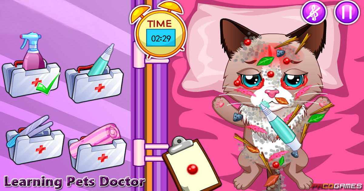 Learning Pets Doctor - Spiele die kostenlos bei PacoGames.com!